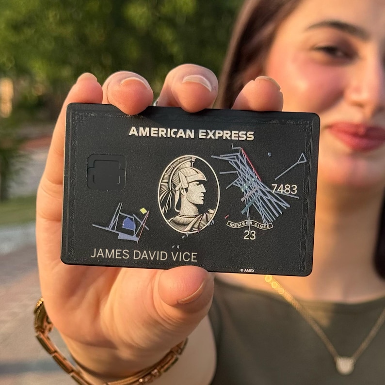Custom Black Art Metal Card – Stainless Steel Novelty Design, Laser ...