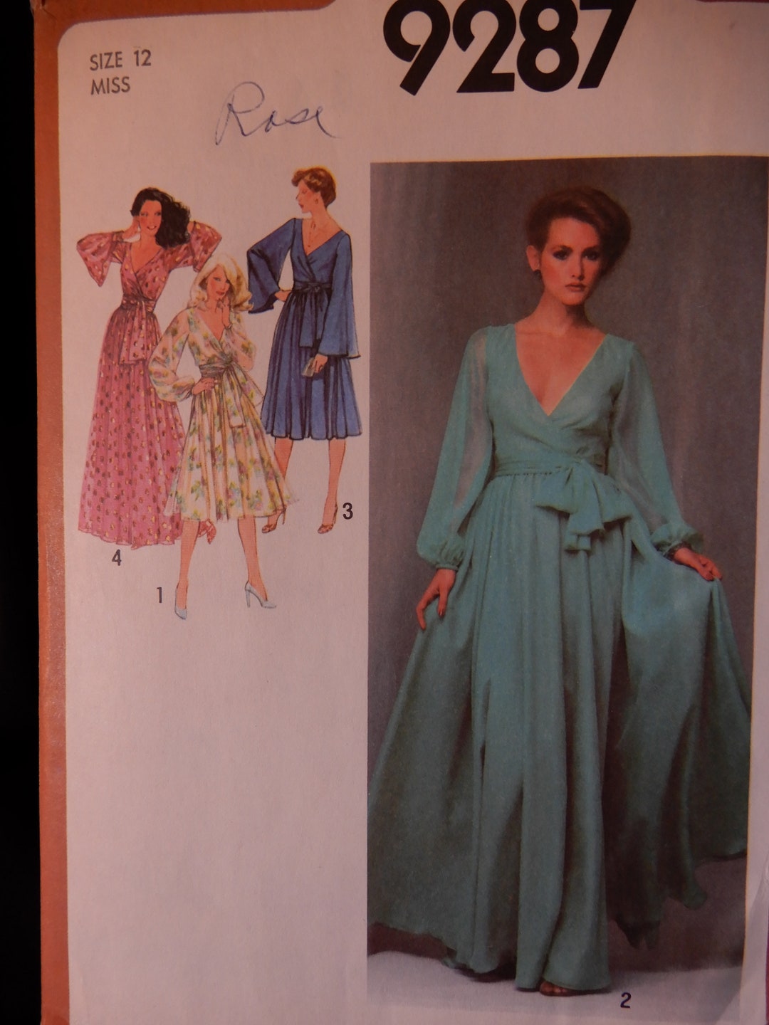 Size 12, Bust 34", Retro 1979 Dress Pattern, Simplicity, Overlapping ...