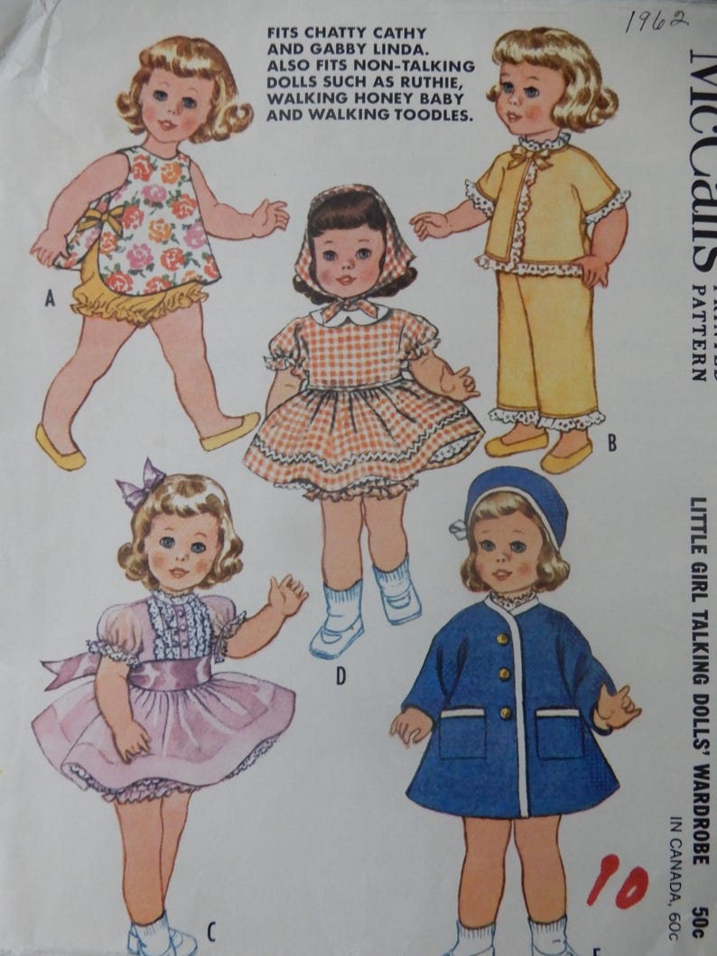 Size 19" - 20" Mccall's 6465 From 1962, Cut and Complete, Sew for ...