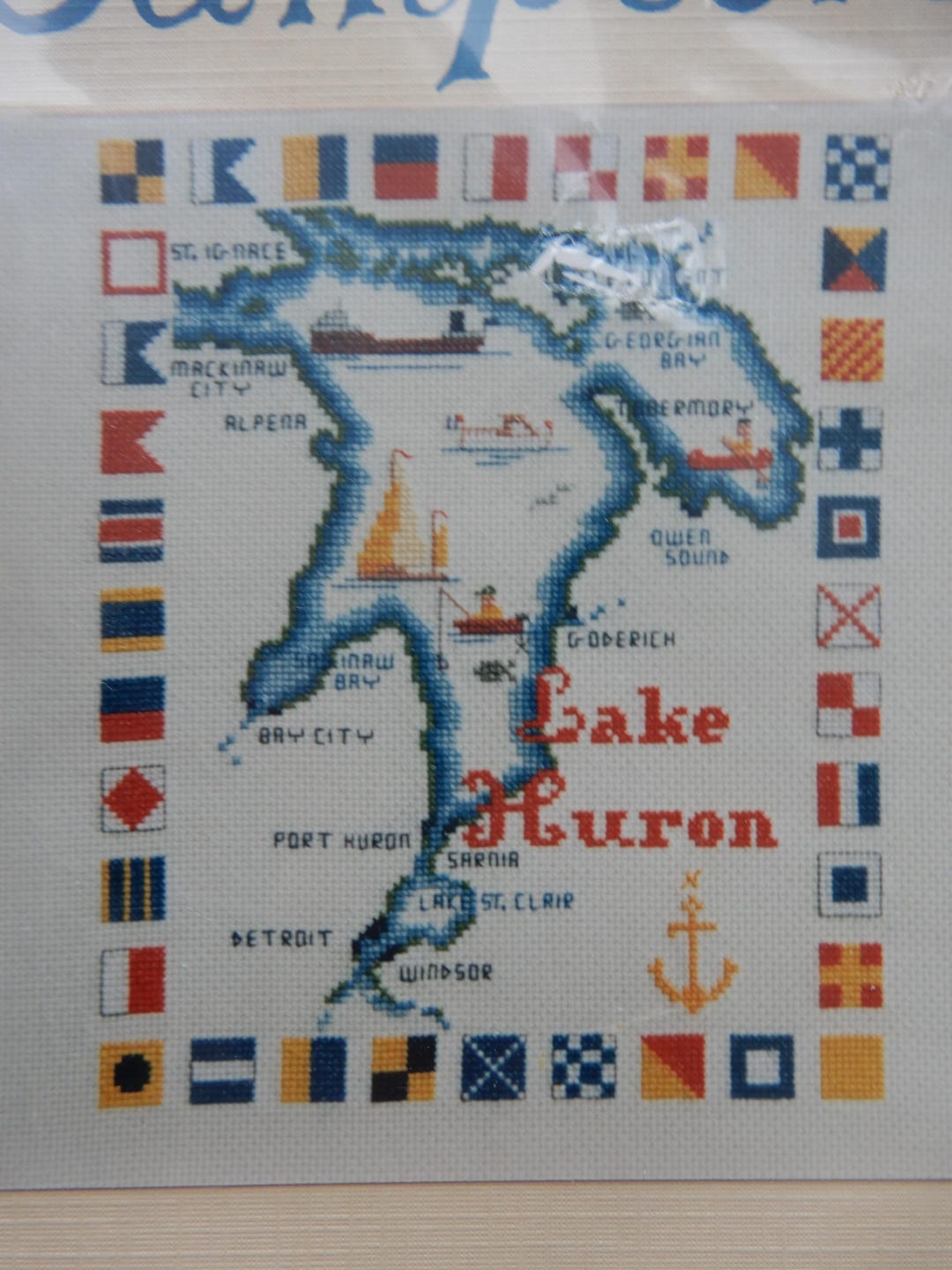 Lake Huron, Oberlin Samplers Counted Cross Stitch Pattern, 113 X 139 ...