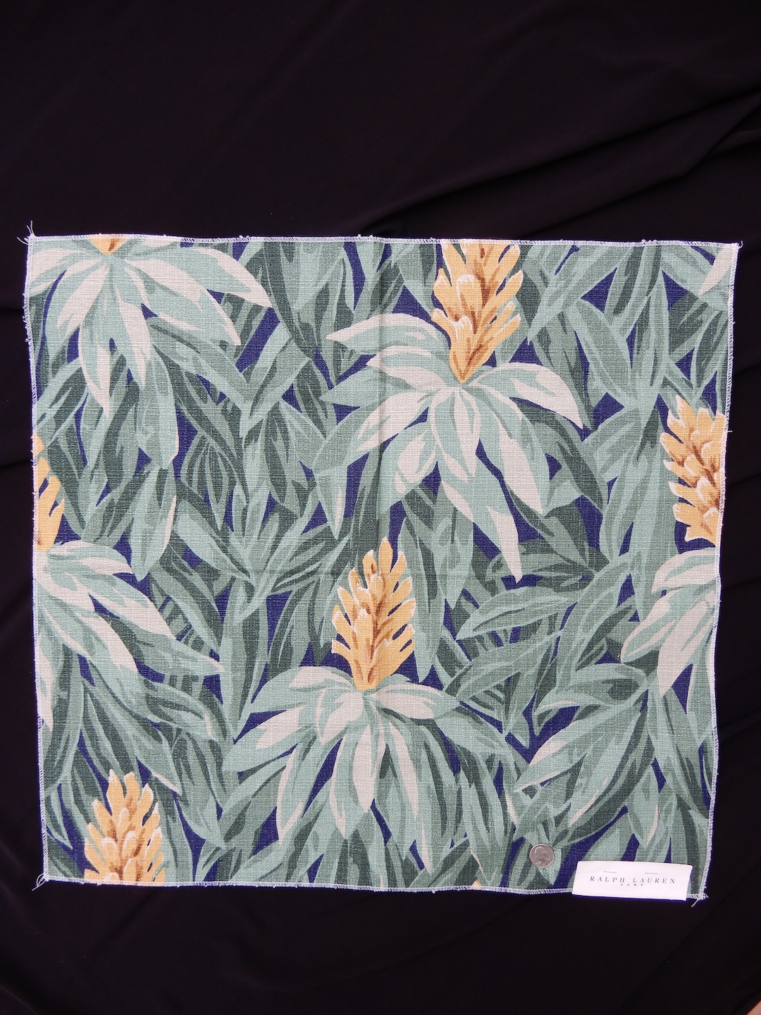 Cabana Leaf, Ralph Lauren Home Sample, 25" Long X 26" Wide, Serged Edge ...