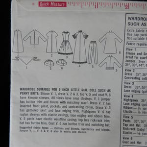 Penny Brite Doll Clothes Pattern, Simplicity 6207 Uncut, Complete ...