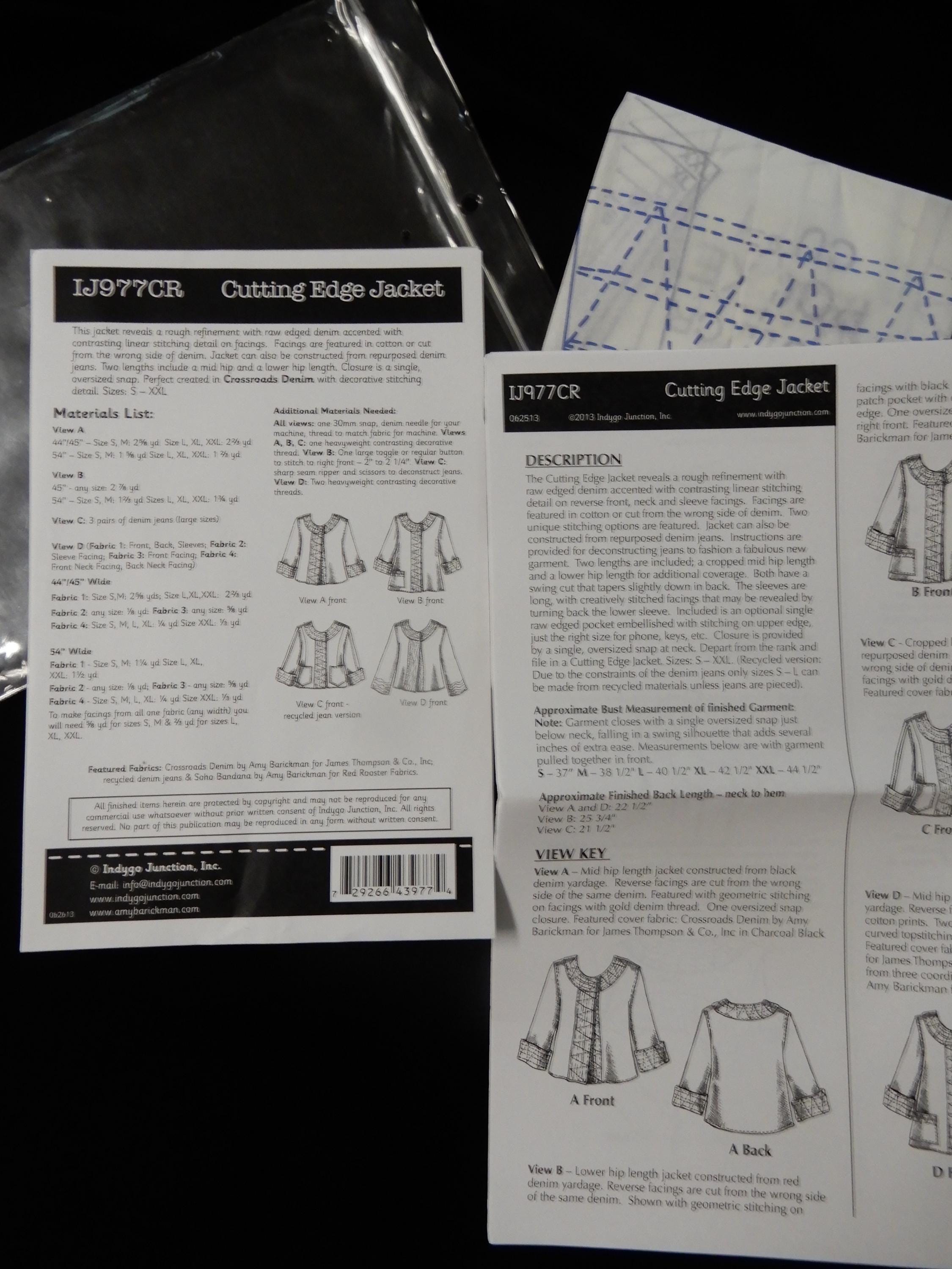 S to XXL Cutting Edge Jacket, Indygo Junction IJ977CR, Uncut FF, Raw ...