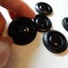 Black Coat Button Set, Lot of Five Buttons, Width 1 3/8, Sew Thru Style ...