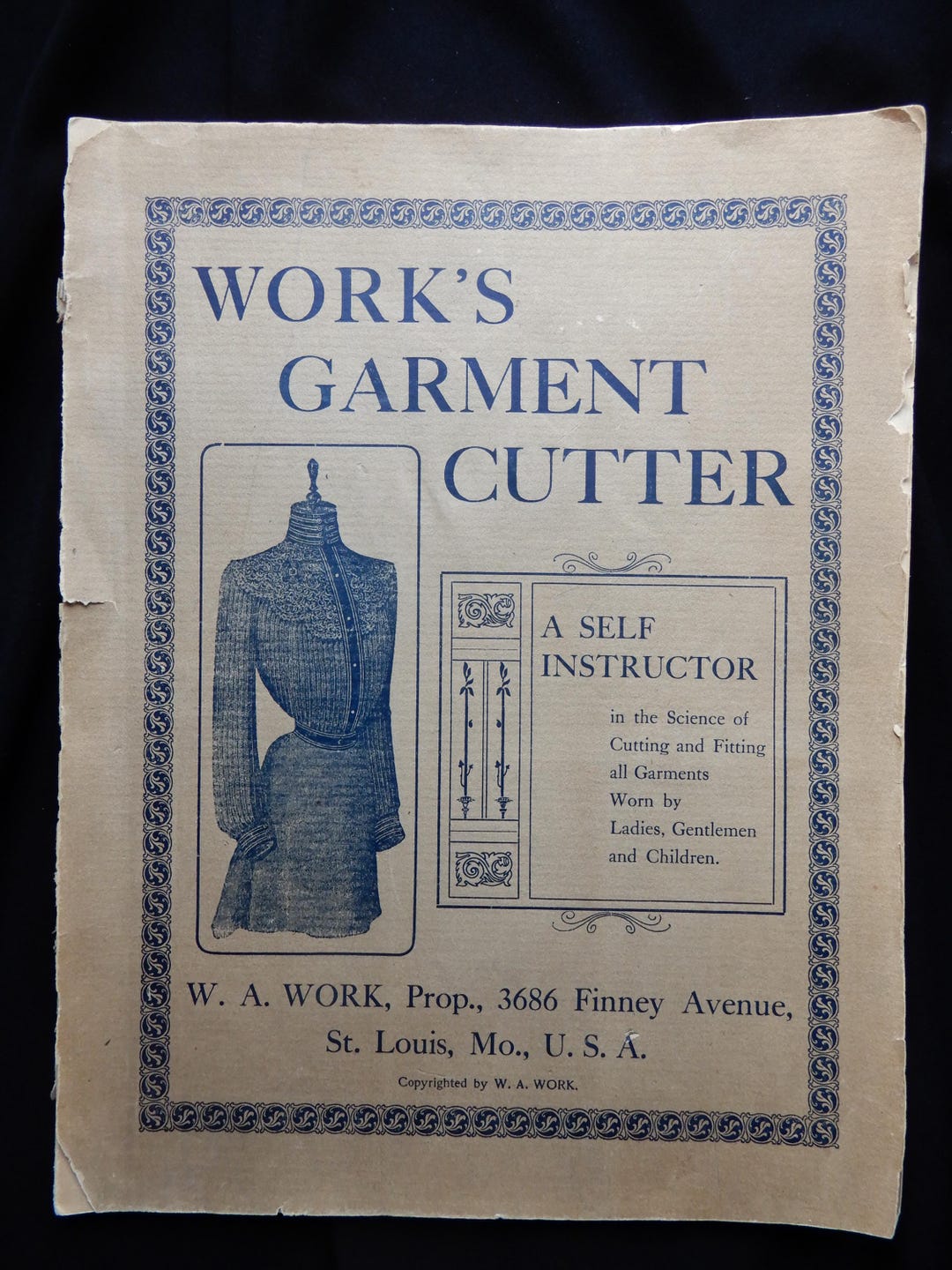 Antique Pattern Drafting Book, Work's Garment Cutter, A Self Instructor ...