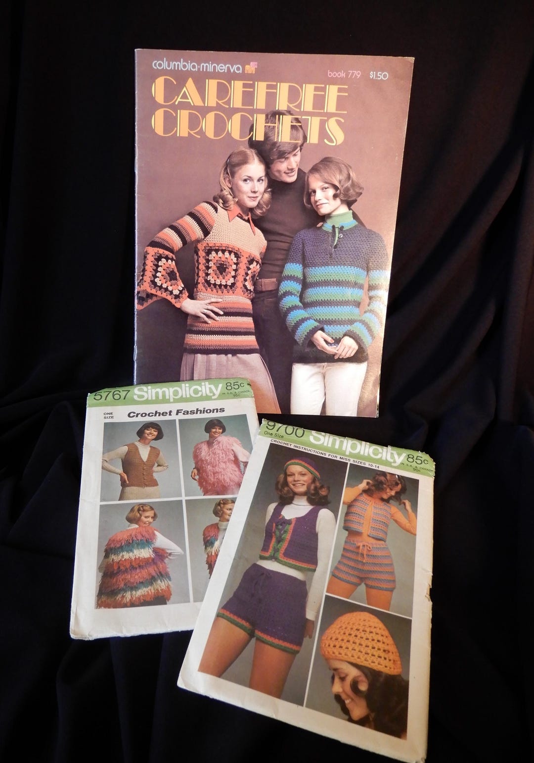 1970's Crocheted Fashion Patterns, Simplicity 9700 and 5767, Columbia ...