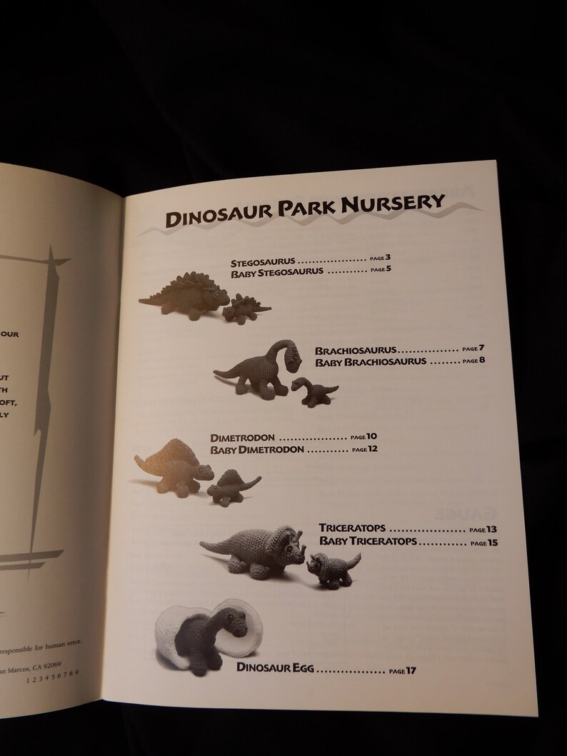 Crochet Dinosaur Park Nursery, ASN 1177, Stegosaurus, Brachiosaurus ...