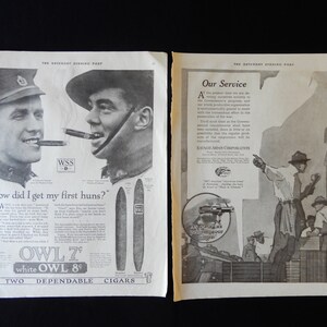 World War I Print Advertisements, Lot of 18 Items Advertising Range of ...