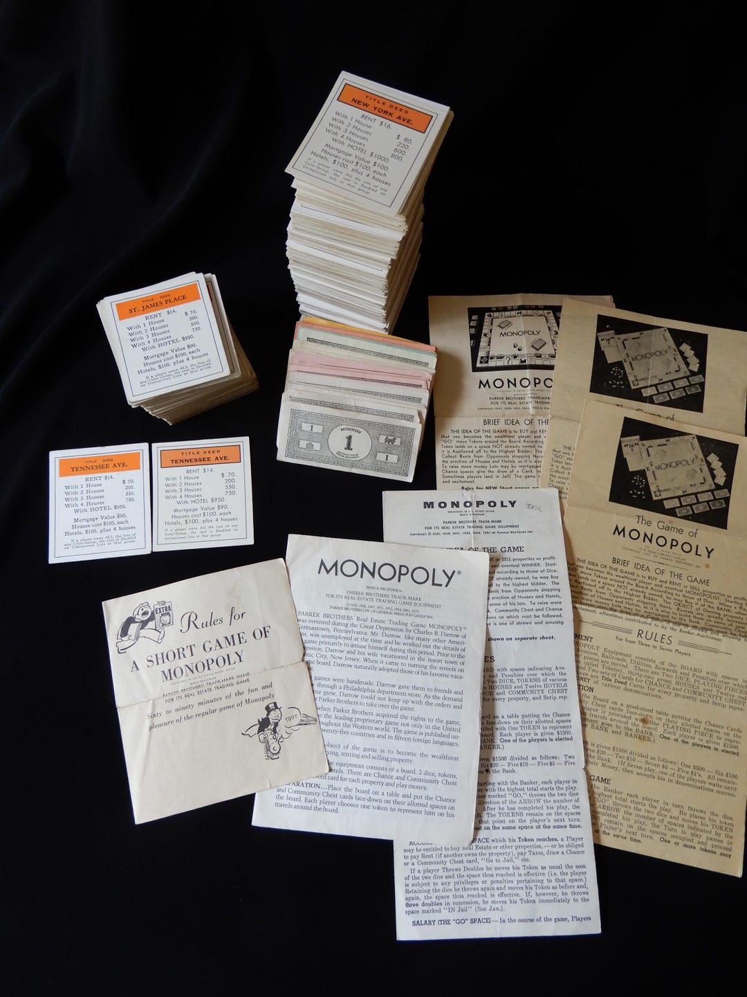 Large Monopoly Lot, 400 Title Deed Cards Incl 83 Old Style Pre 1957 ...