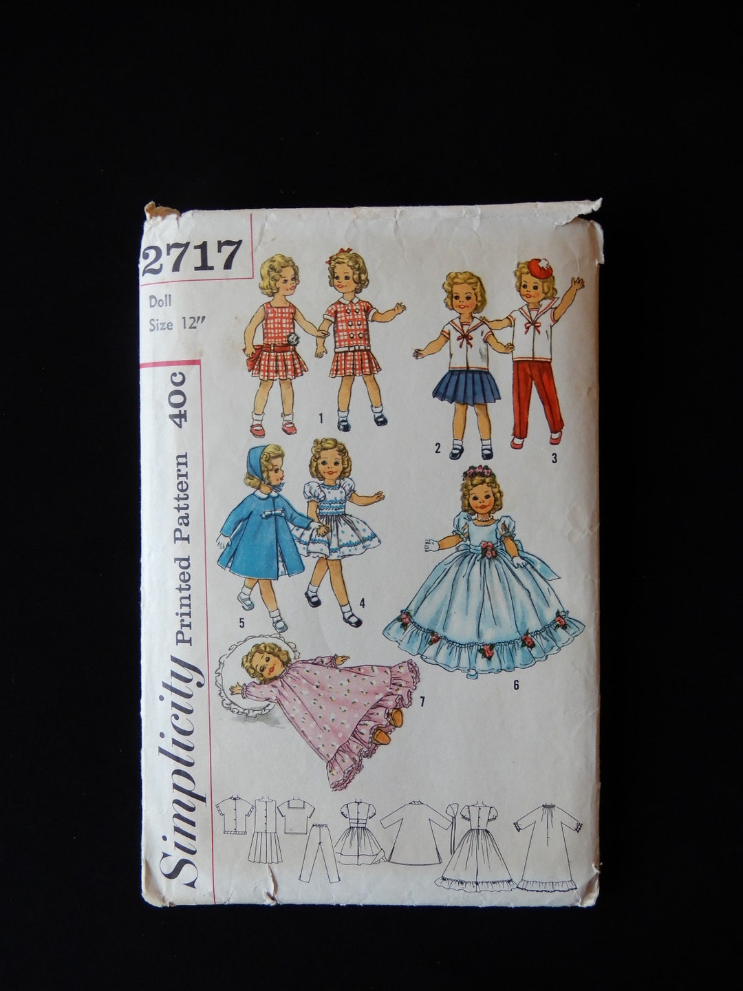 12" Shirley Temple Doll Clothes Pattern, Simplicity 2717 From 1958 ...
