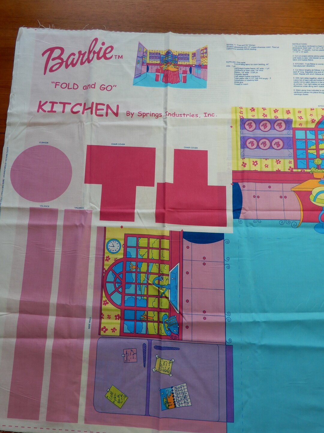 Panel to Create Barbie "fold and Go" Kitchen, Includes Directions and ...