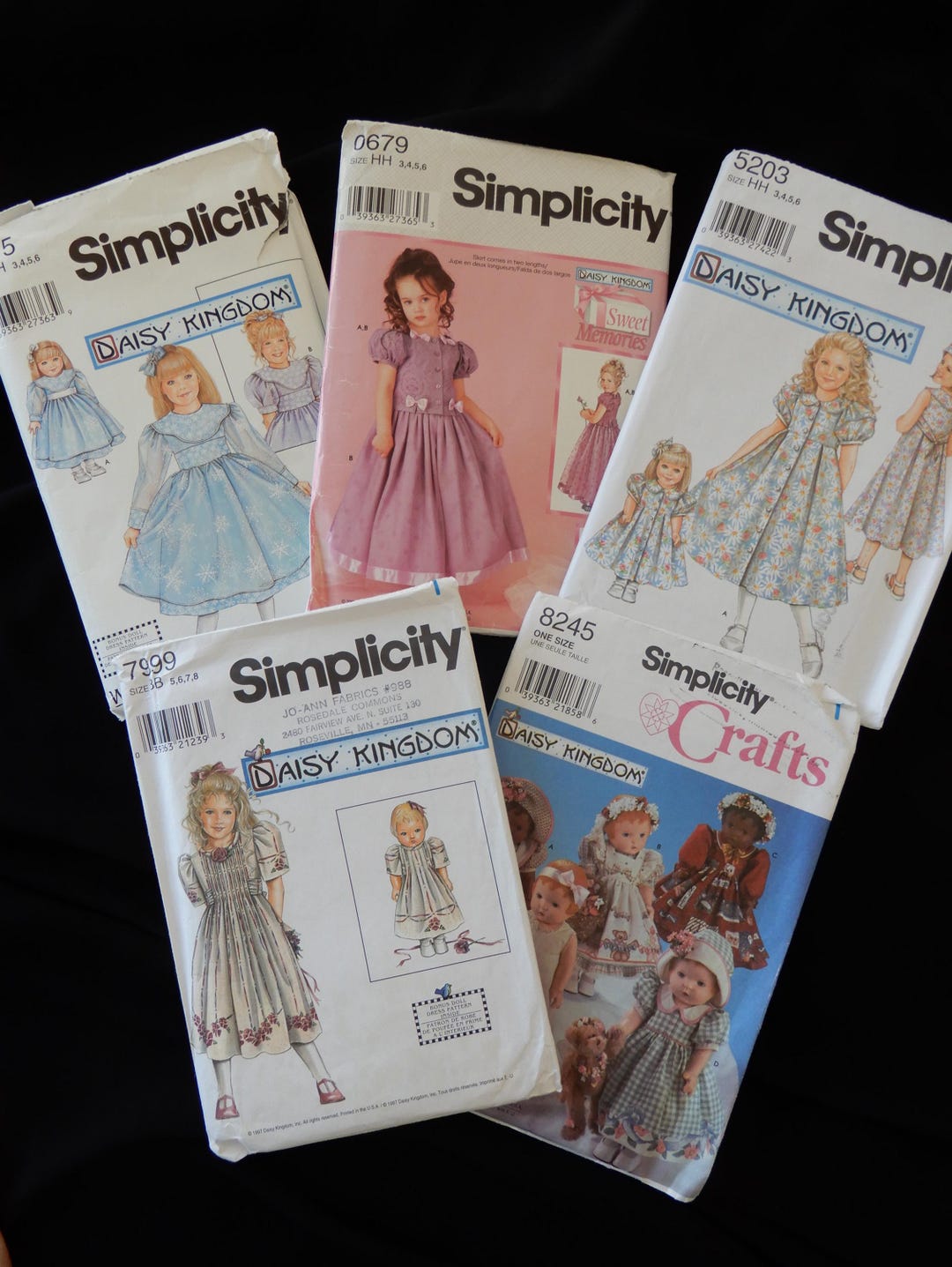 Daisy Kingdom Girls 3 - 6 and 5 - 8 and 18" Doll Dress Patterns, Lot of ...