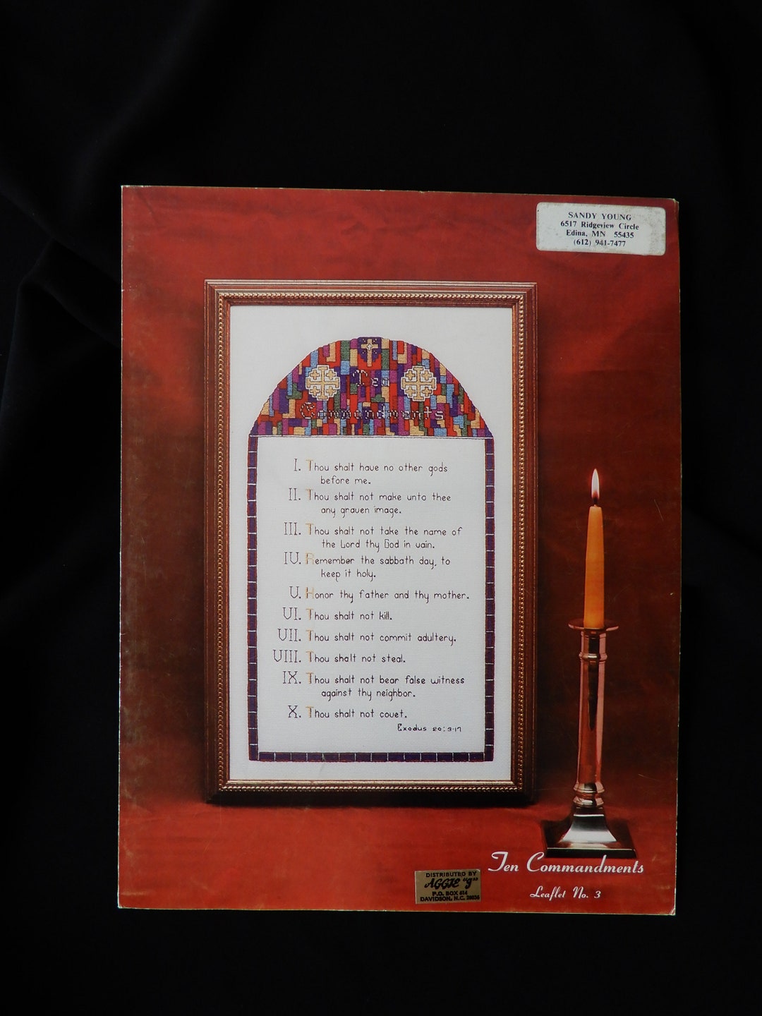 Ten Commandments, Counted Cross Stitch Pattern, Creations by Christine ...