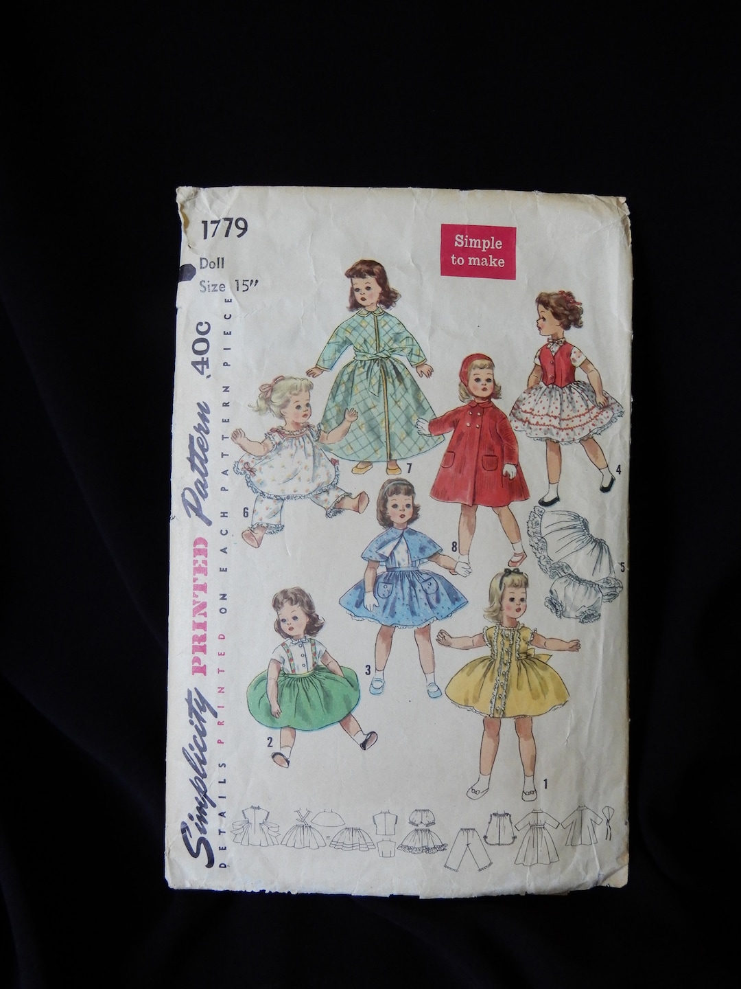 15" Sweet Sue, Binnie Doll Clothes Pattern, Simplicity 1779, 1950's ...