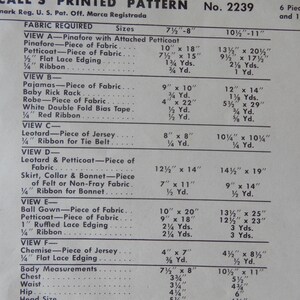 7 1/2" -- 8" Diminutive Dolls Wardrobe Pattern From 1958 for 8" Betsy ...