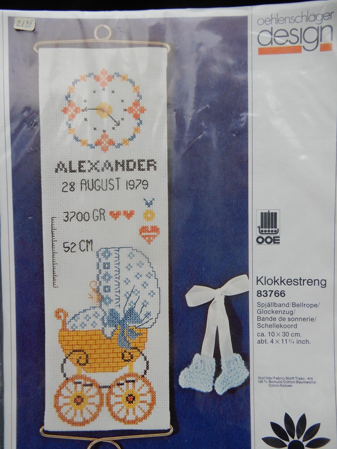 Birth Record Bell Rope, Counted Cross Stitch Embroidery Kit, OOE 83766 ...