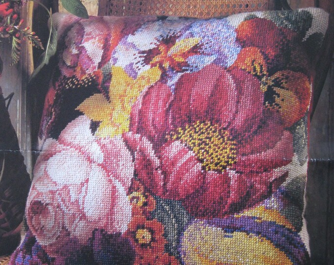 Ehrman Kit, Posy of Flowers, 10 Count Painted Canvas With Appleton Wool ...