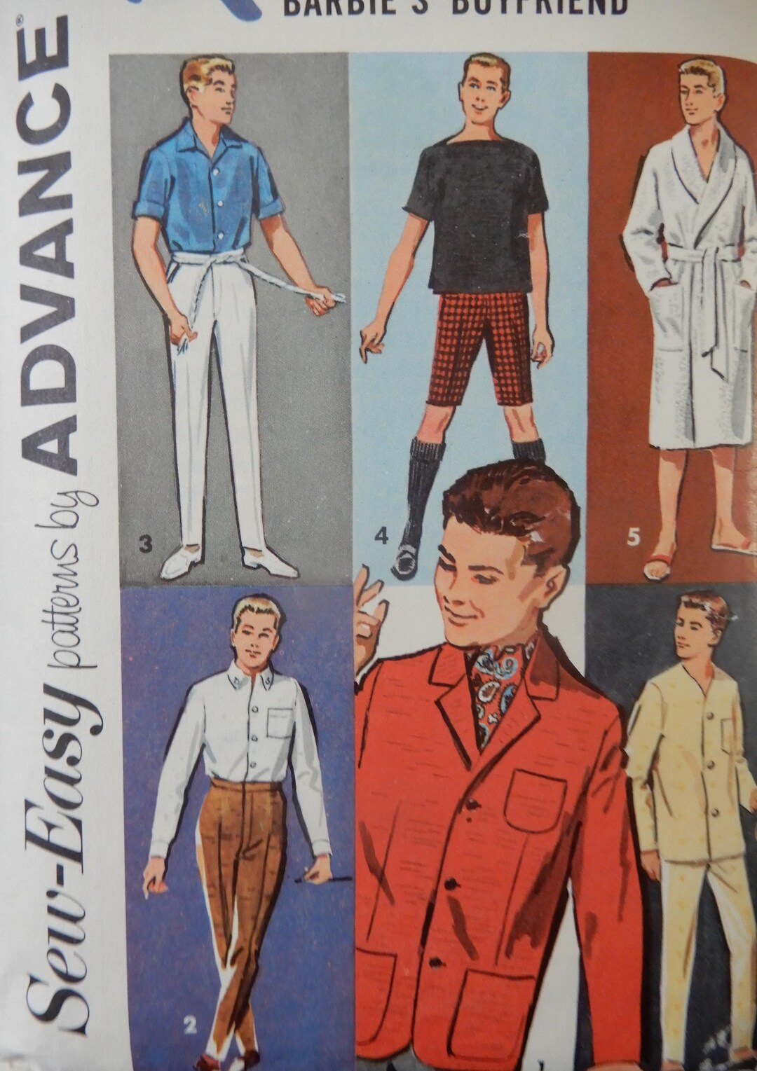Retro Ken Doll Clothes Pattern, Advance Group E/2899 Complete and Uncut ...