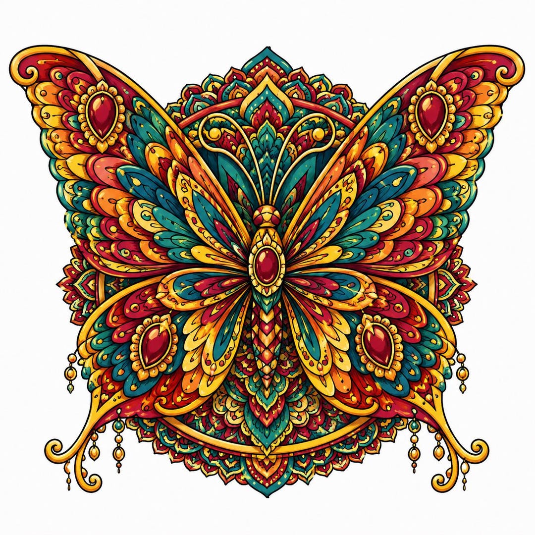 Butterfly Mandala Coloring, 25 Pages for Adults, Printable Relaxation ...