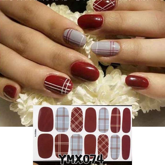 1pc Nail Art Full-Cover Sticker Sheet 14tips Nail Art Wrap | Etsy