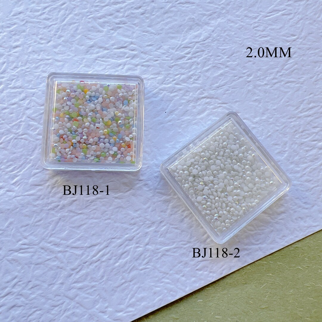 1jar 2MM Nail Art Mini Ceramic Half-ball Deco Stud Nail Art Decoration ...