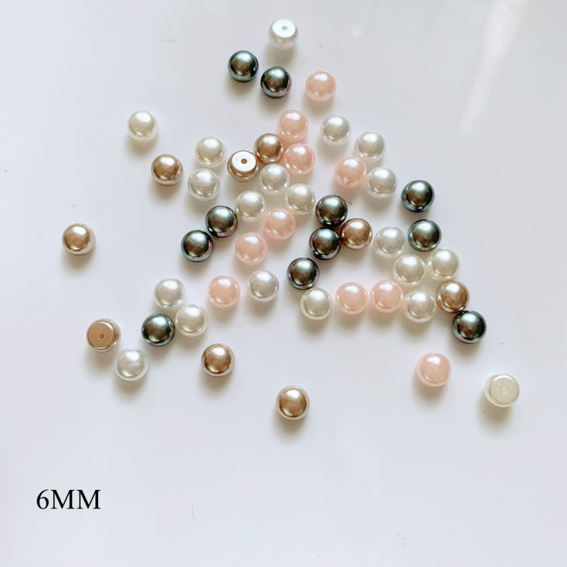 30pcs/bag 6MM/8MM Nail Art Flat-Back Pearl Decoration Nail Art | Etsy