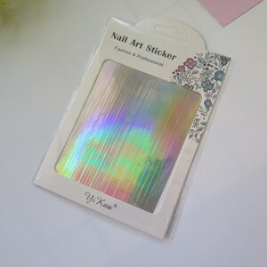 1pc Laser Silver and Gold Line Sticker Nail Art Sticker - Etsy
