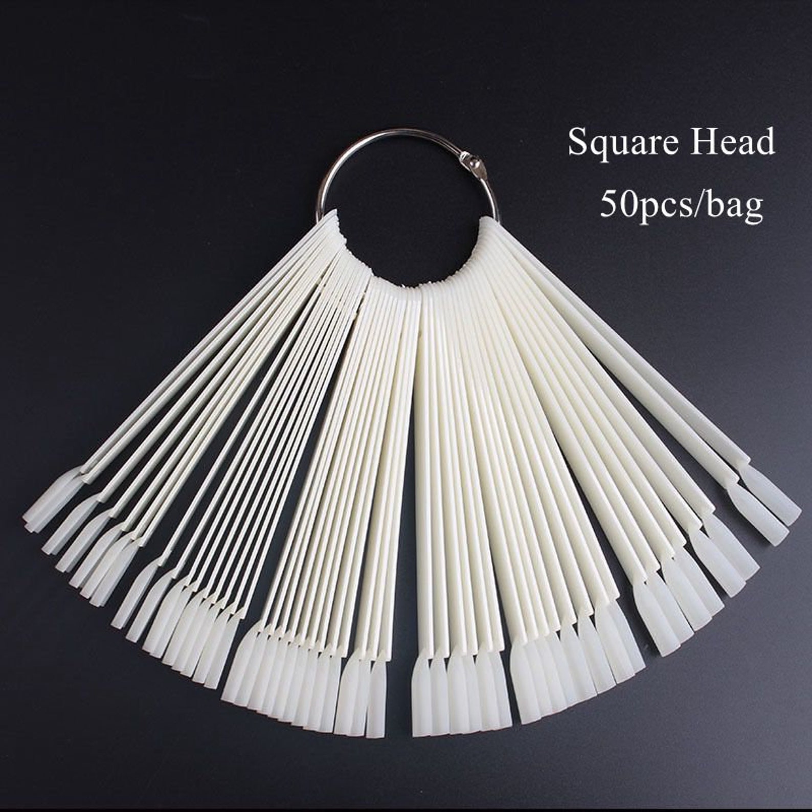 1bag 50 Sticks Nail Art Square Head 4 Colors Tip Display Stick False ...