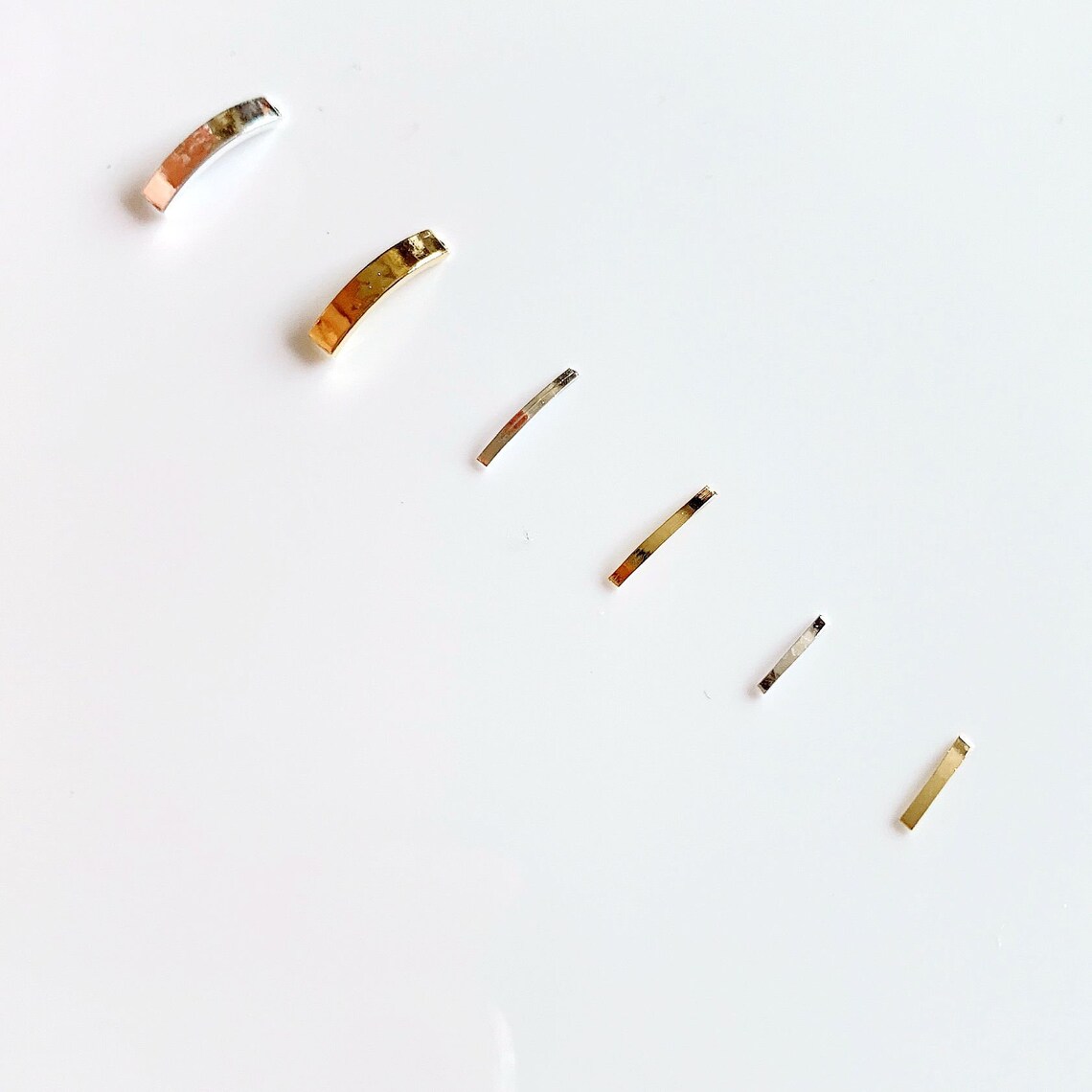 Approx. 100pcs/bag Metal Stud Metal Stick Curved Deco Smiling French ...