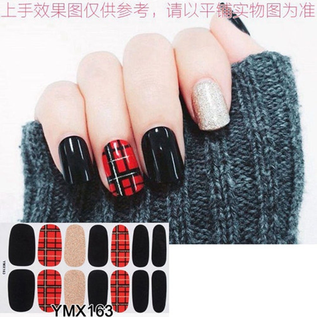 1pc Nail Art Full-cover Sticker Sheet 14tips Nail Art Wrap Nail Art ...