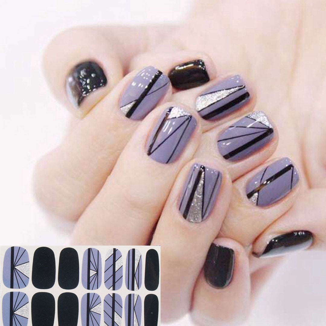 1pc Nail Art Full-cover Sticker Sheet 14tips Nail Art Wrap Nail Art ...