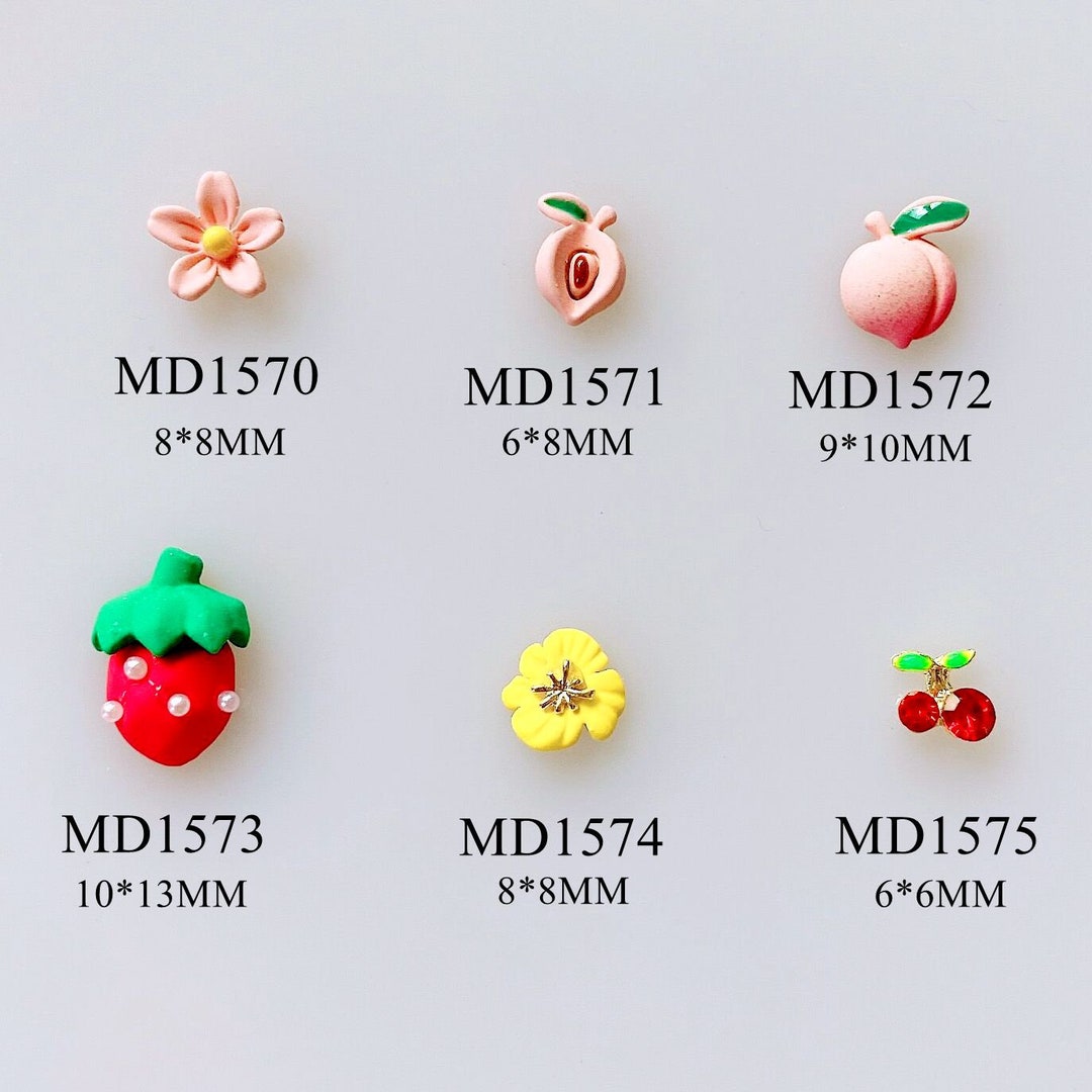 5 Stück Metall 3D Charms Metall Dekoration Blüte Pfirsich Kirsche ...