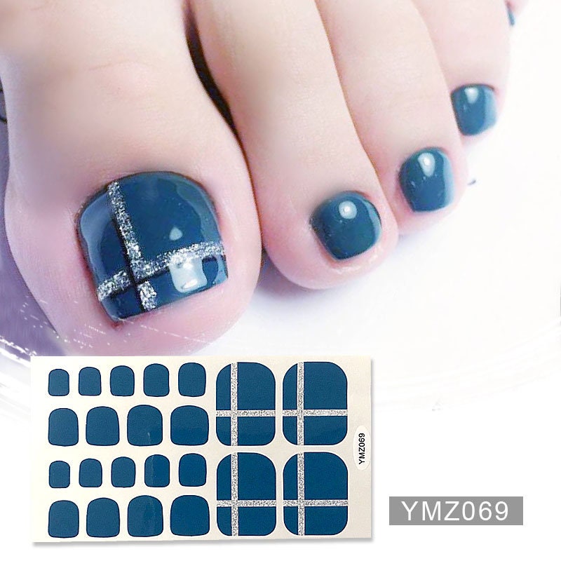 1pc Nail Art Full-cover Toe Nail Sticker Sheet Manicure - Etsy