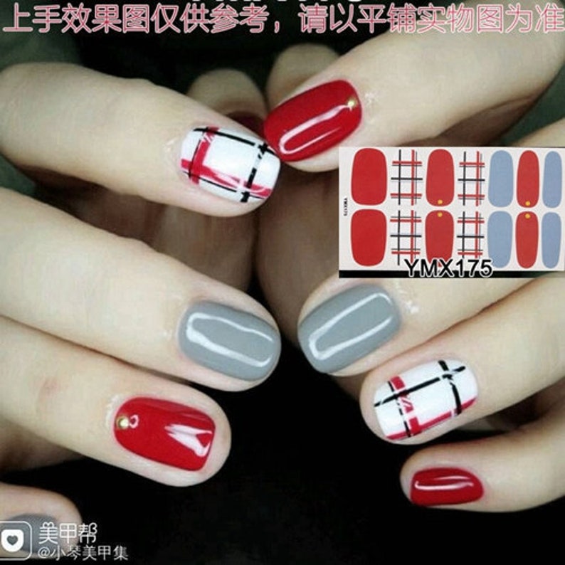 1pc Nail Art Full-cover Sticker Sheet 14tips Nail Art Wrap - Etsy