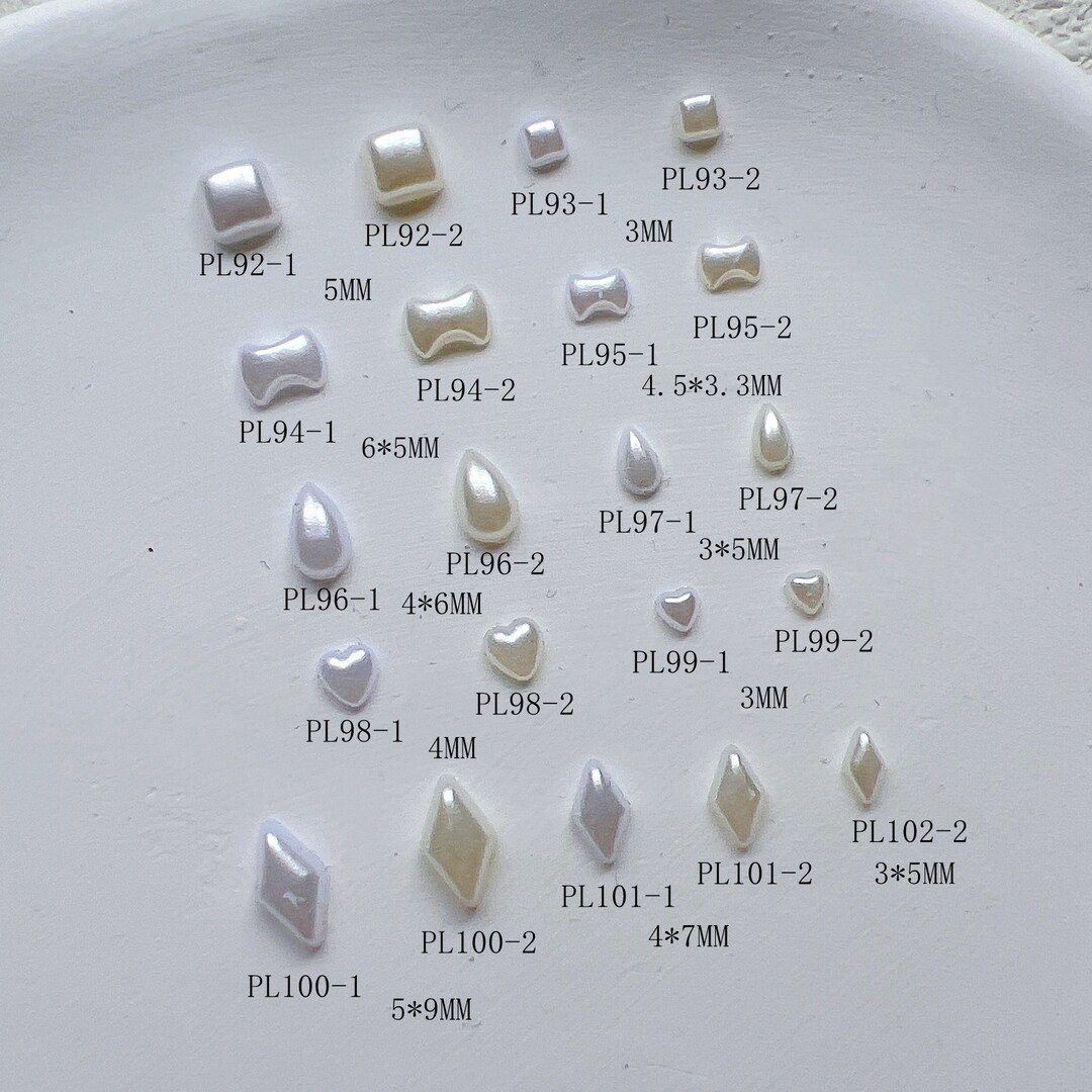 100pcs Different Shapes Flat-back Mini Square Bow Drop Heart Shape ...