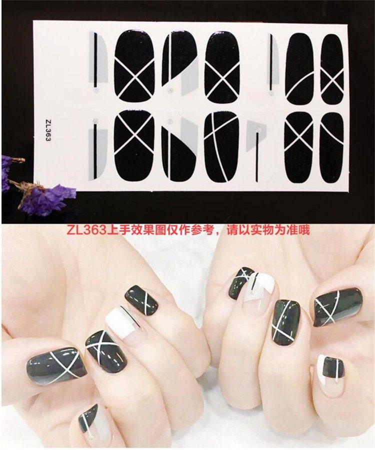 1pc Nail Art Full-cover Sticker Sheet 14tips Nail Art Wrap - Etsy