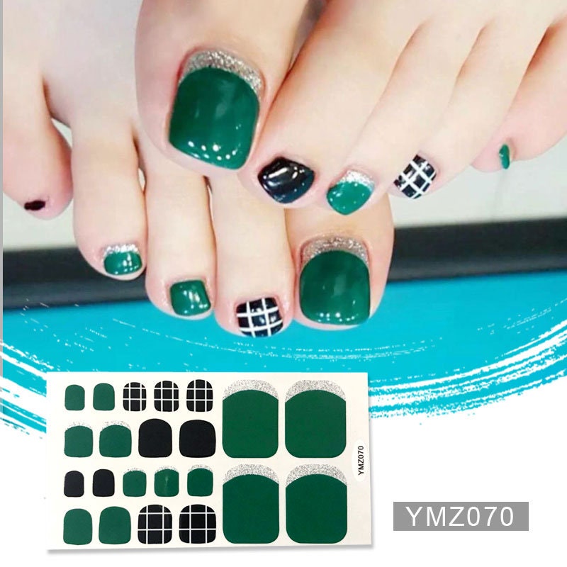 1pc Nail Art Full-cover Toe Nail Sticker Sheet Manicure - Etsy