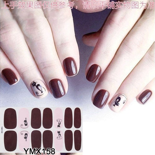 1pc Nail Art Full-cover Sticker Sheet 14tips Nail Art Wrap - Etsy