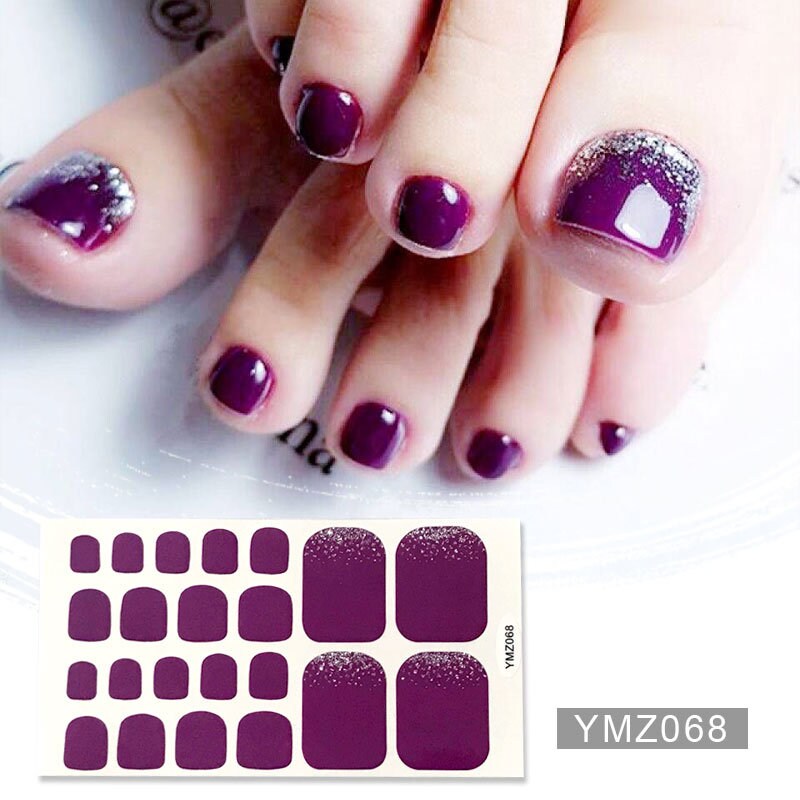 1pc Nail Art Full-cover Toe Nail Sticker Sheet Manicure - Etsy