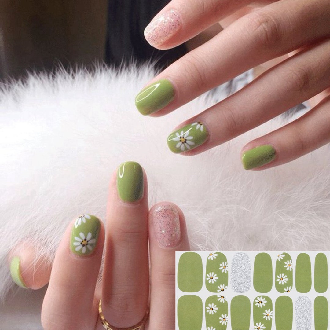 1pc Nail Art Full-cover Sticker Sheet 14tips Nail Art Wrap Nail Art ...