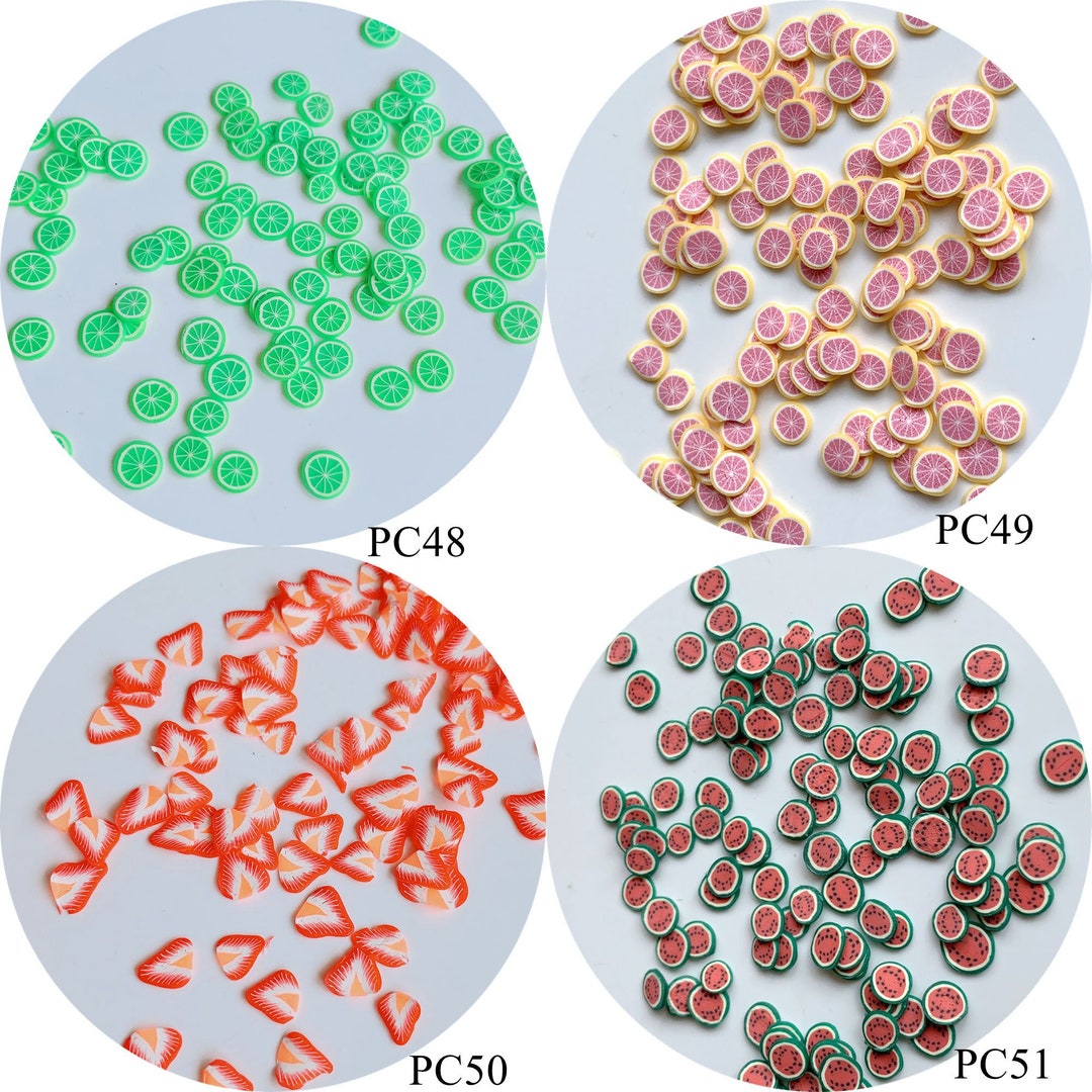 20g/bag Polymer Clay Slices 3D 5mm Polymer Clay Sticker Fruit Series ...