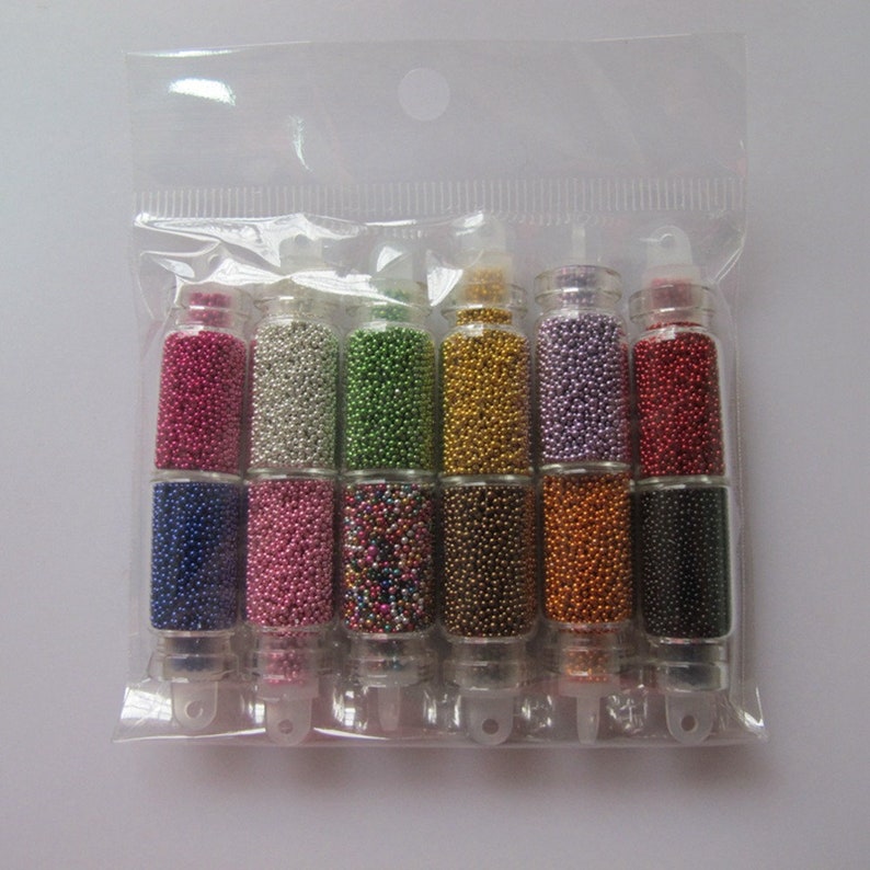 1set Glass Bottle Crystal Colors and Colorful Mini Beads 3D - Etsy