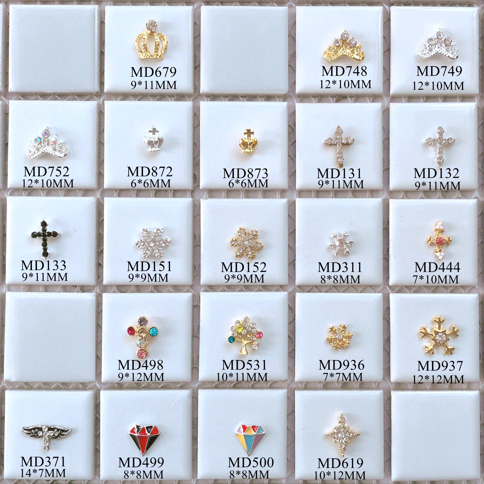 5pcs Fancy Metal 3d Charms Metal Decoration With Rhinestone Crown Cross ...