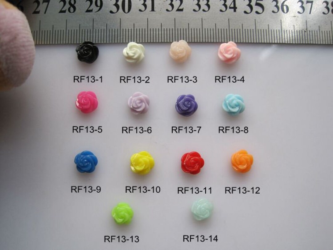 30pcs/bag Mini Rose Resin Flower Without Rhinestone Nail Art Decoration ...