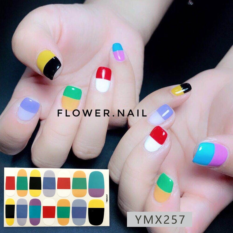 1pc Nail Art Full-cover Sticker Sheet 14tips Nail Art Wrap - Etsy