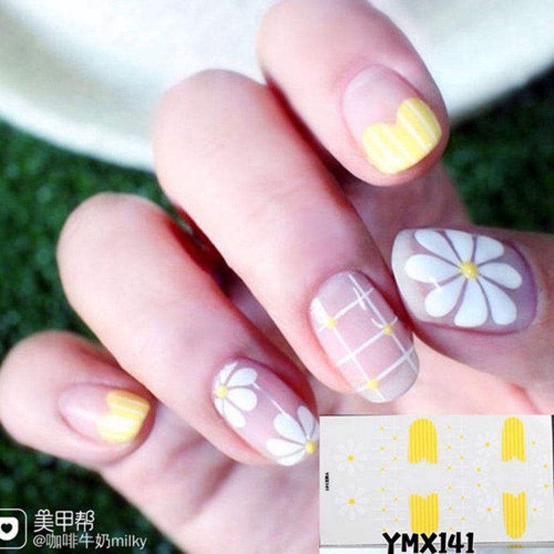 1pc Nail Art Full-cover Sticker Sheet 14tips Nail Art Wrap | Etsy