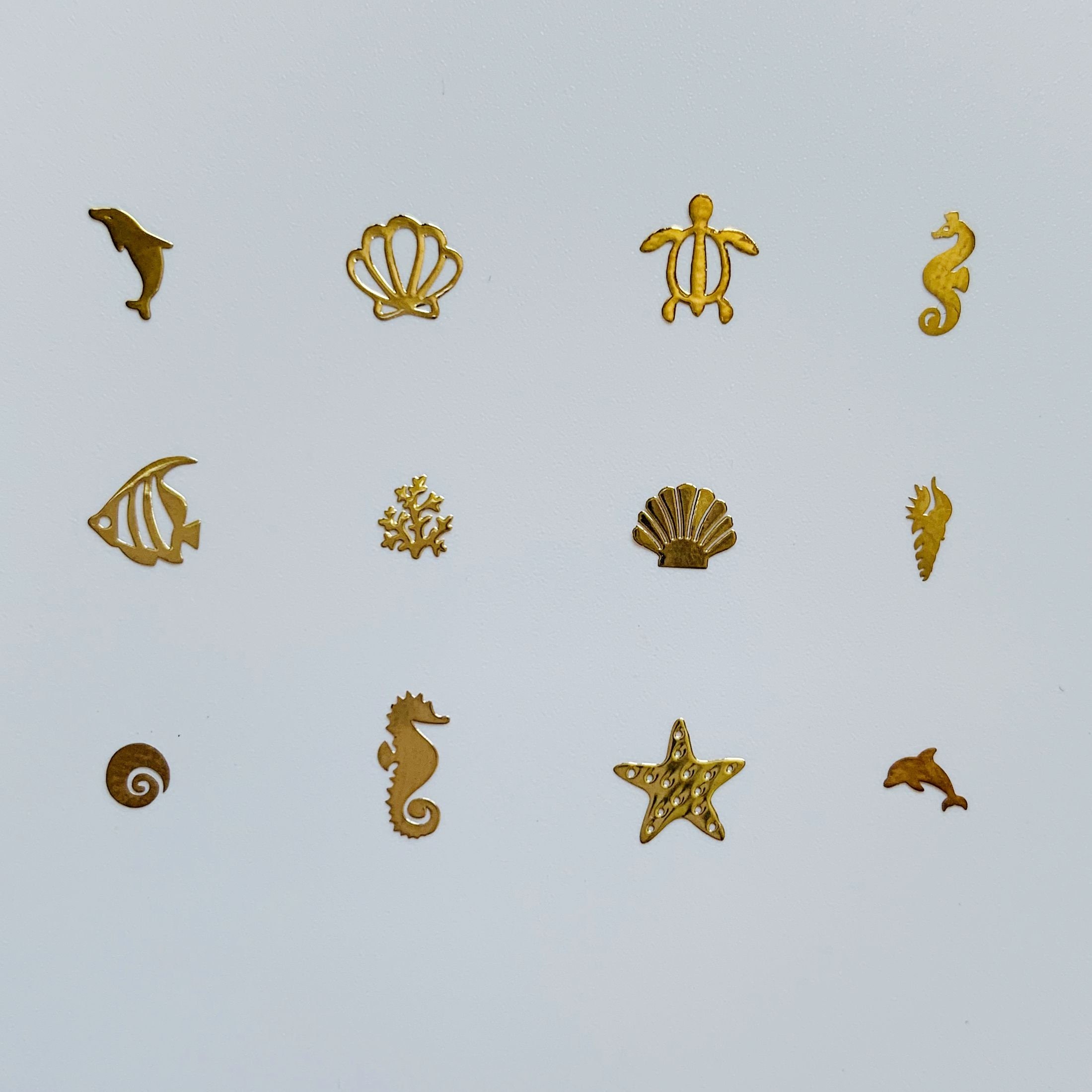 100pcs/bag Silver and Gold Non-adhesive Soft Metal Sticker Sea - Etsy