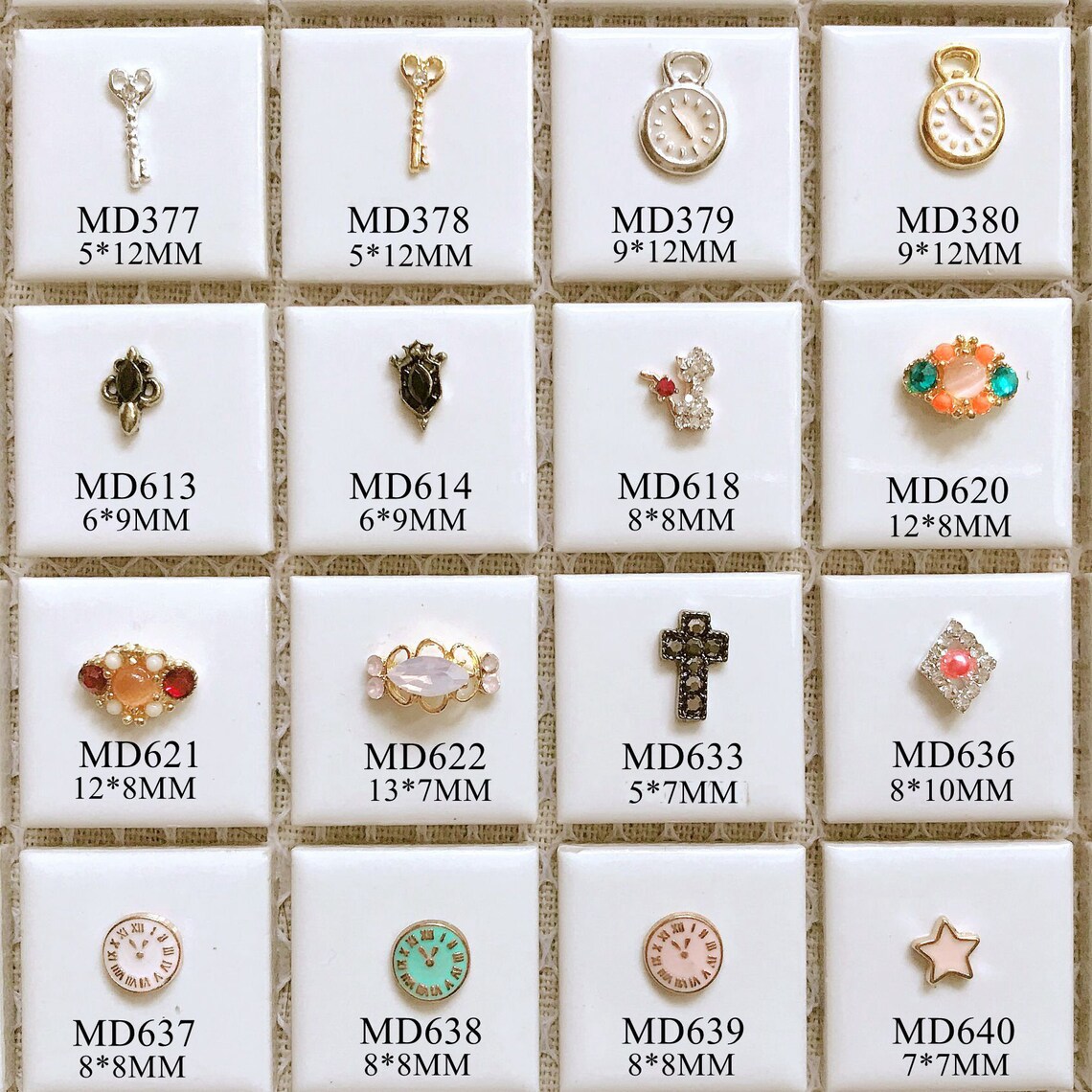 5pcs Metal 3d Charms Metal Decoration Key Clock Cat Cross Star Shapes ...