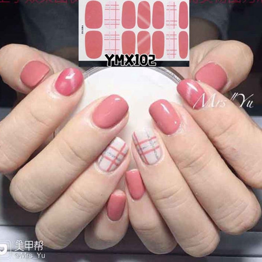 1pc Nail Art Full-cover Sticker Sheet 14tips Nail Art Wrap Nail Art ...