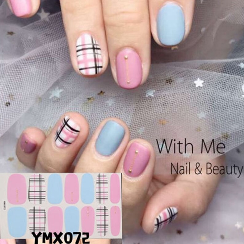 1pc Nail Art Full-Cover Sticker Sheet 14tips Nail Art Wrap | Etsy